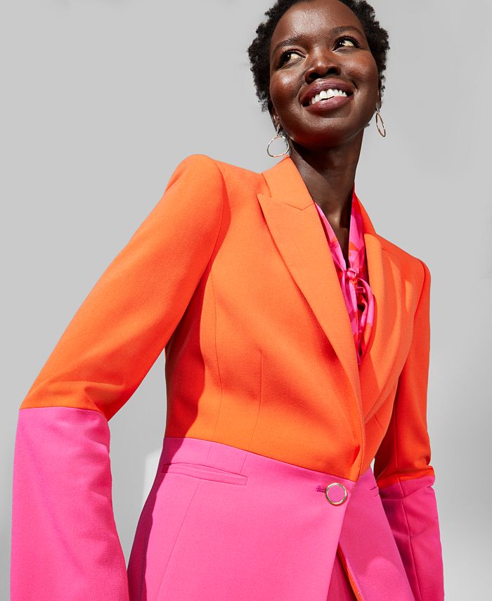Tahari ASL Women's Colorblocked Boyfriend Blazer - Macy's