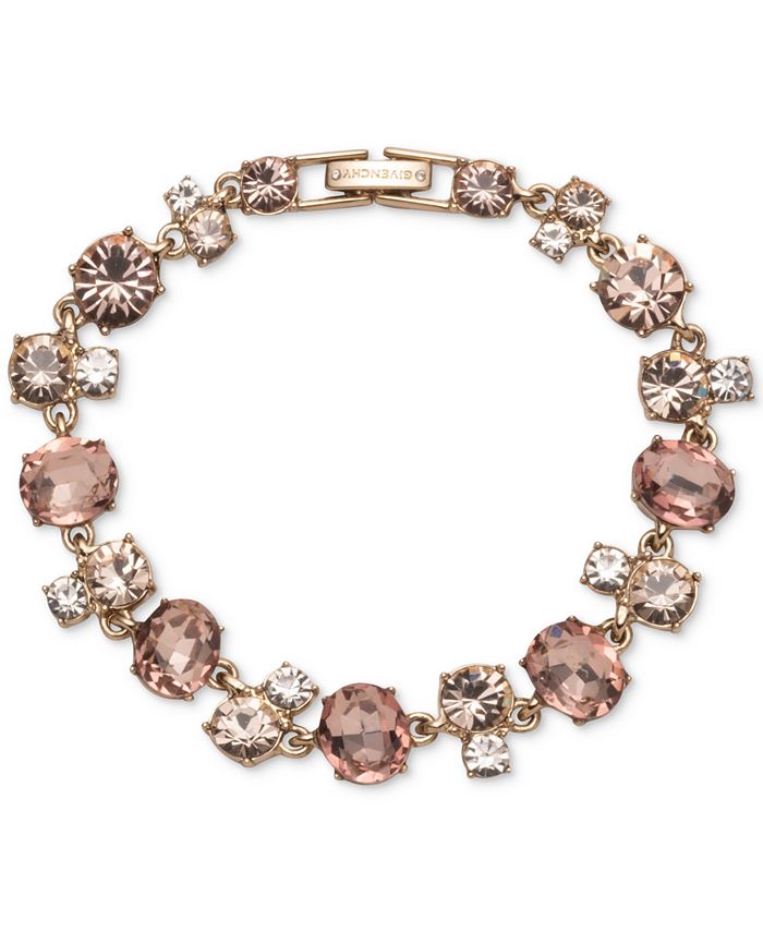 Givenchy Gold-Tone Mixed Crystal All-Around Flex Bracelet - Macy's