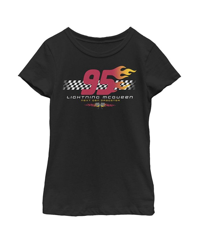 Disney Pixar Girl's Cars 95 Next Gen Dragster Yellow Child T-Shirt - Macy's