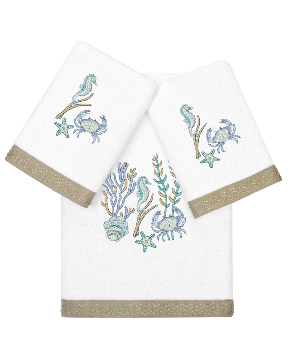 Click here for Linum Home Turkish Cotton Aaron Embellished 3-Pc.... prices