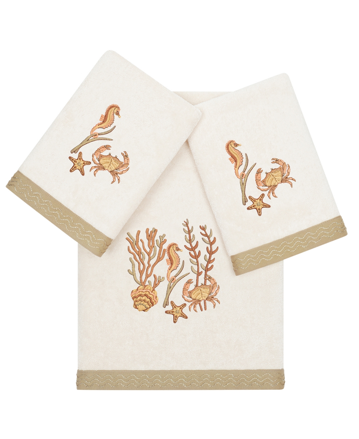 Click here for Linum Home Turkish Cotton Aaron Embellished 3-Pc.... prices