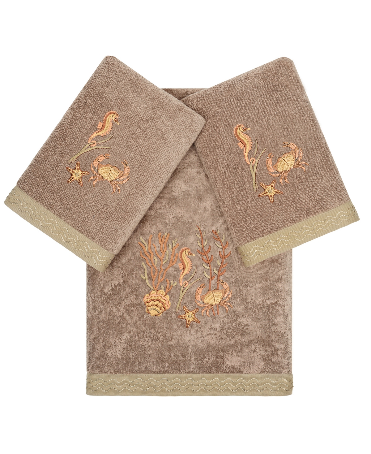 Click here for Linum Home Turkish Cotton Aaron Embellished 3-Pc.... prices
