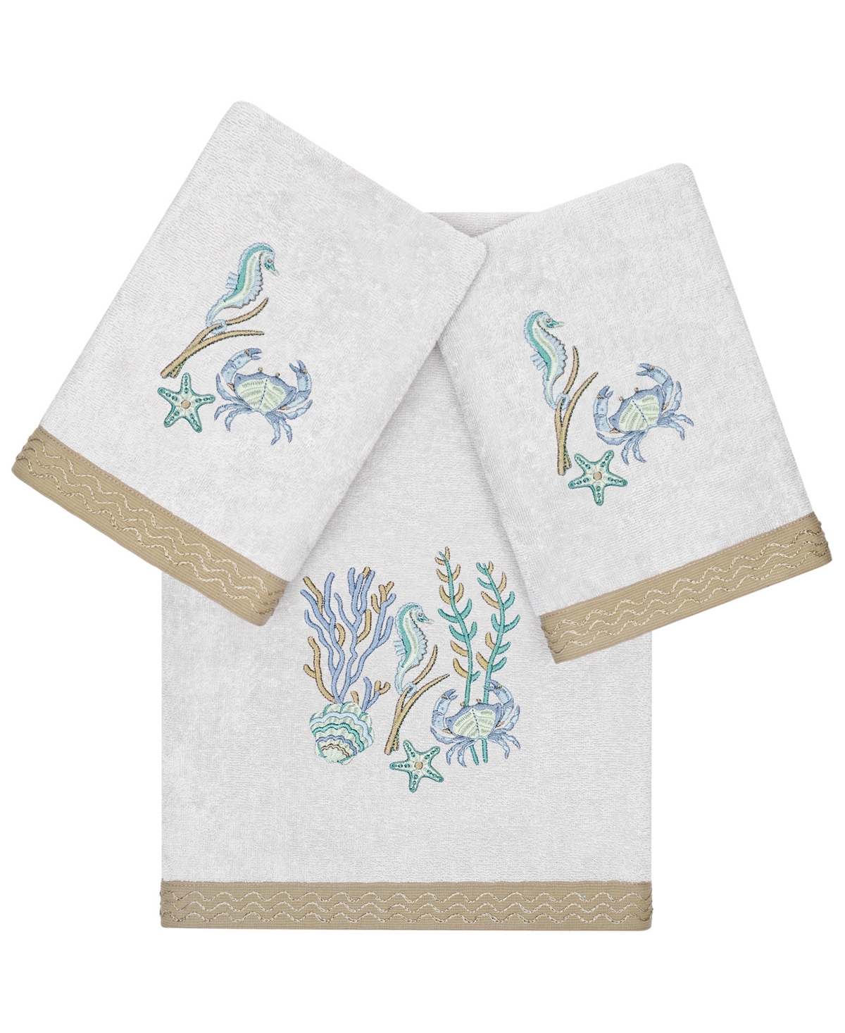 Click here for Linum Home Turkish Cotton Aaron Embellished 3-Pc.... prices