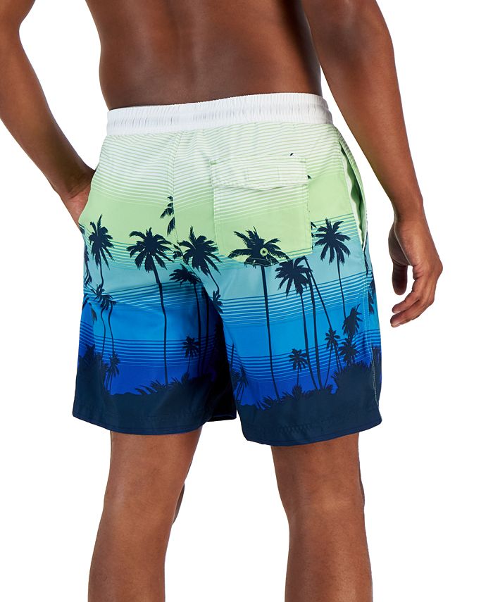 Club Room Men's Tropical Sunset Swim Trunks, Created for Macy's - Macy's