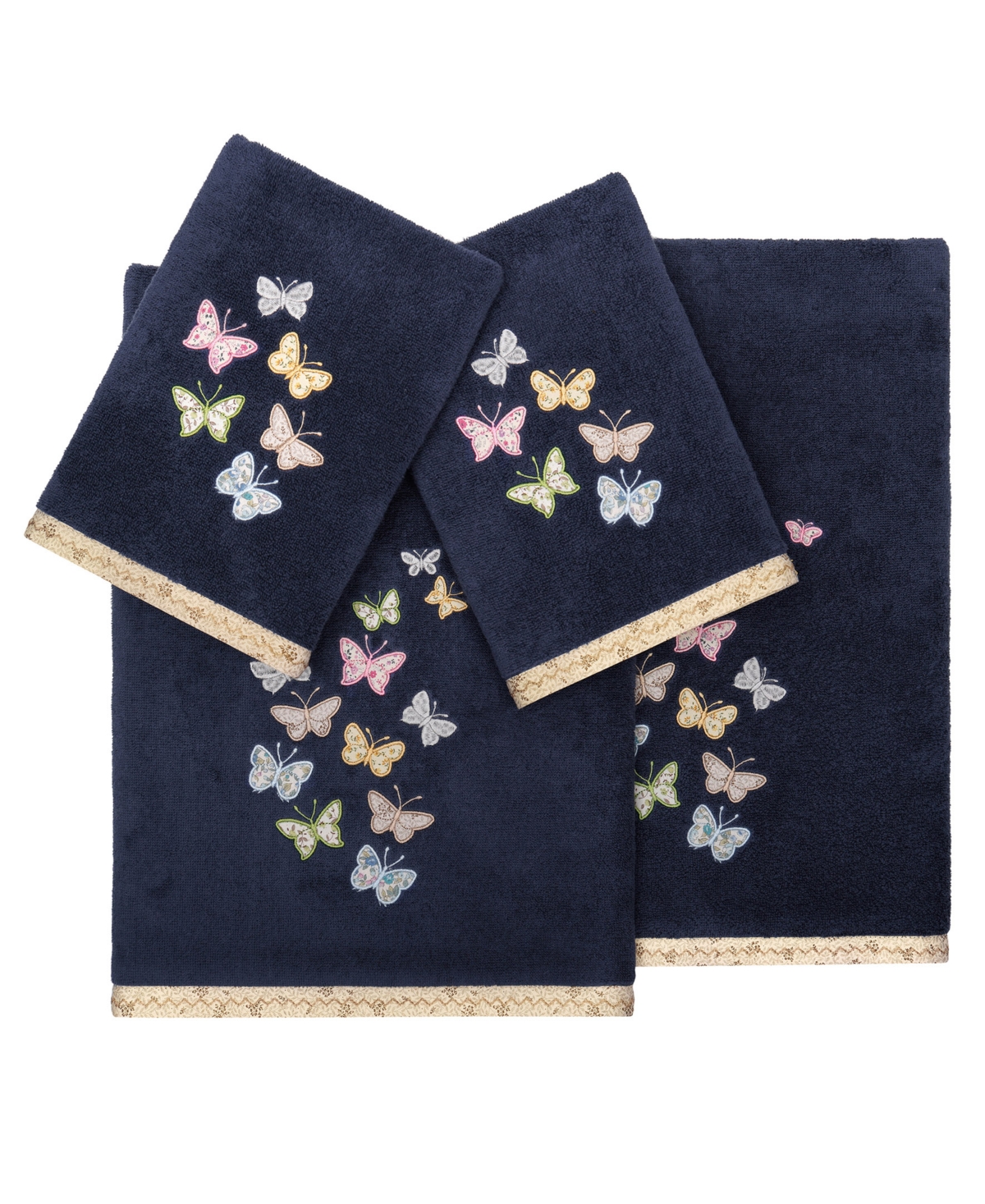 Click here for Linum Home Turkish Cotton Mariposa Embellished 4-P... prices