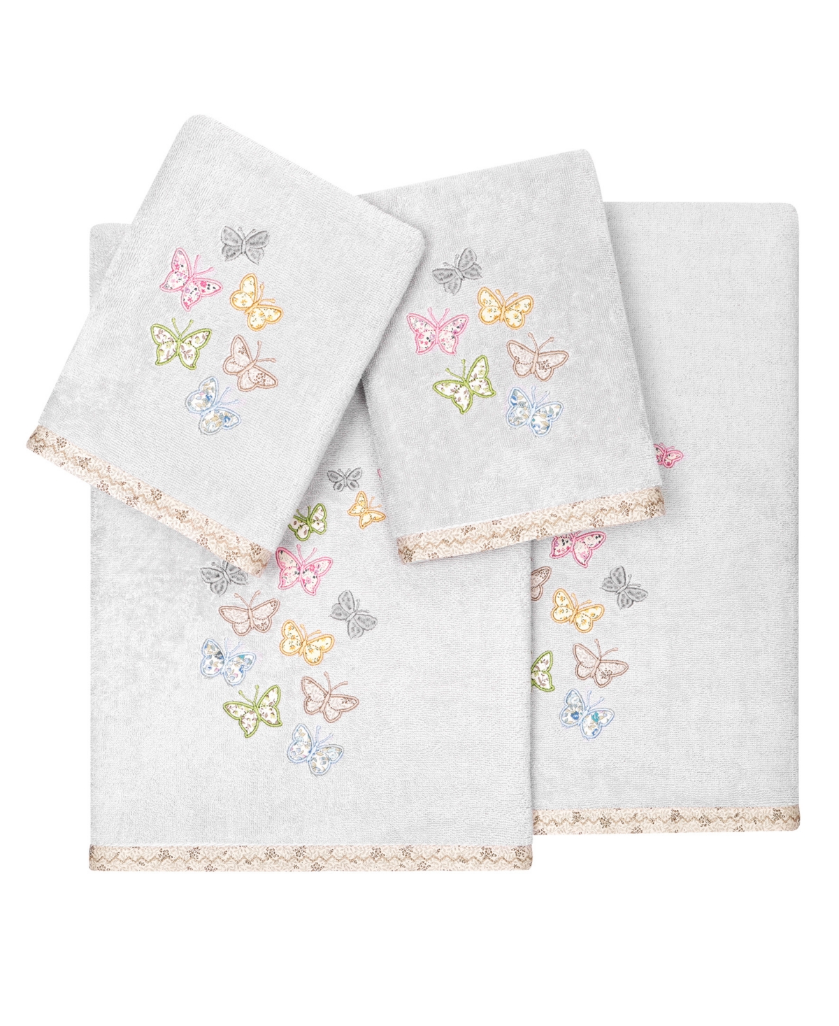 Click here for Linum Home Turkish Cotton Mariposa Embellished 4-P... prices