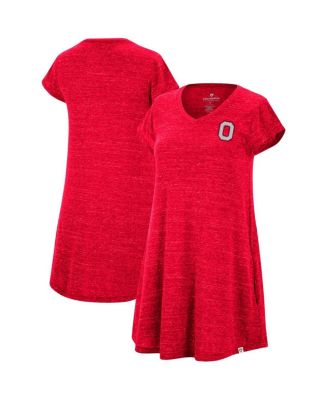 Women's Colosseum Heathered Scarlet Ohio State Buckeyes Diary V-Neck T ...