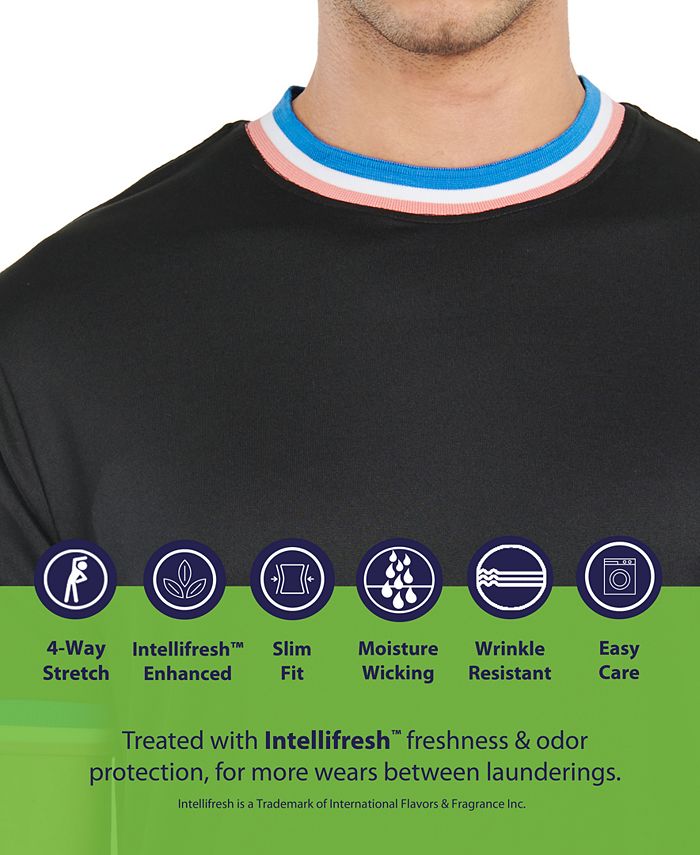 Society of Threads Men's Slim-Fit Stretch Tipped Black Solid T-Shirt ...