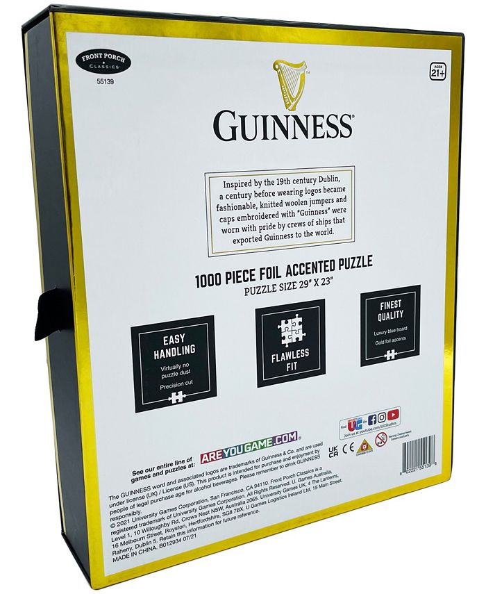 Front Porch Classics Guinness Foil Accented Retro Puzzle Set, 1000 ...