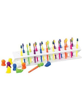 Kaplan Early Learning Toothbrush Rack with Toothbrushes Covers - Macy's