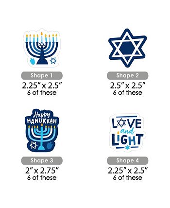 Big Dot of Happiness Hanukkah Menorah - DIY Shaped Chanukah Holiday ...