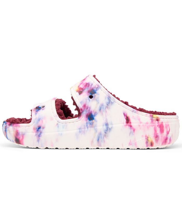 Crocs Women's Classic Cozzzy Tie-Dye Graphic Sandals from Finish Line ...