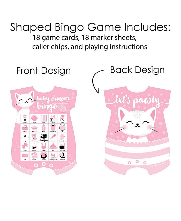 Big Dot of Happiness Purr-fect Kitty Cat - Bingo Cards & Markers - Baby ...