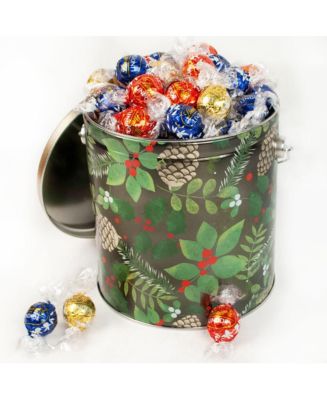 Just Candy 2.6 lb Christmas Candy Gift Tin Assorted Lindt Truffles (95 ...
