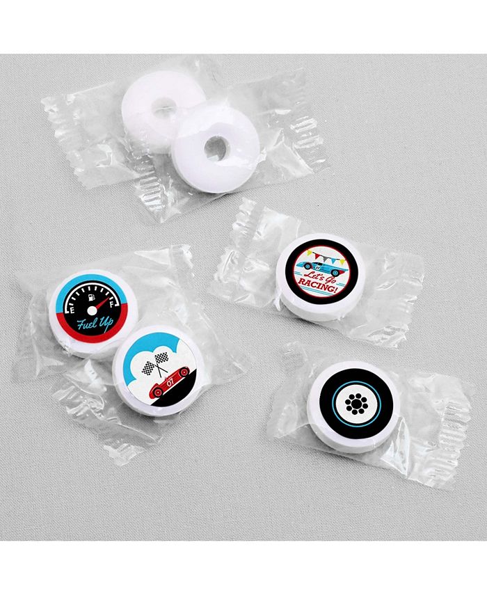Big Dot of Happiness Let's Go Racing - Racecar - Round Candy Sticker ...