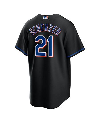 Nike Men's Max Scherzer Black New York Mets Alternate Replica Player ...