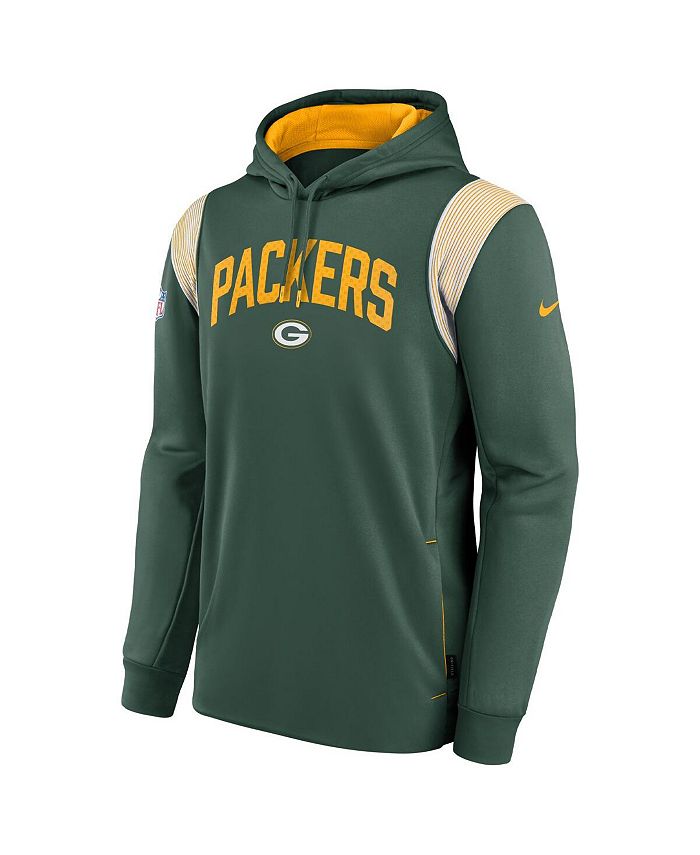 Nike Men's Green Green Bay Packers Sideline Athletic Stack Performance Pullover Hoodie - Macy's