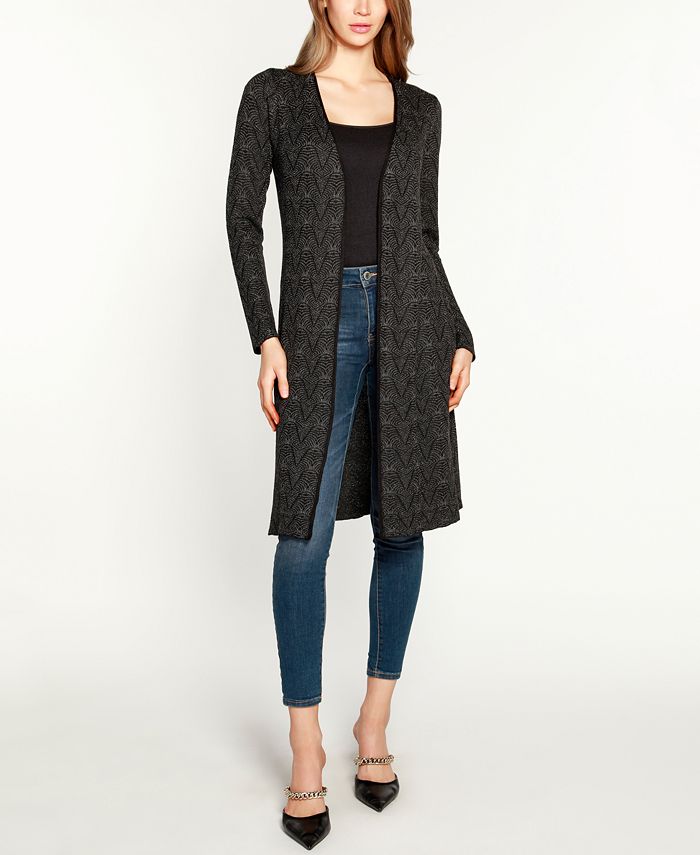 Belldini Women's Black Label Lurex Long Line Cardigan - Macy's