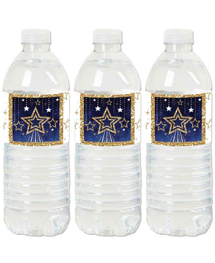Big Dot of Happiness Starry Skies - Gold Celestial Party Water Bottle ...