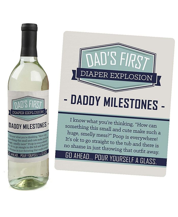 Big Dot of Happiness Daddy's First Milestones - Gift For Men - Wine ...