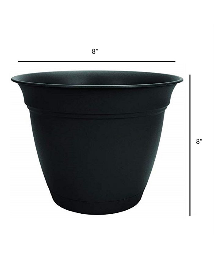 The HC Companies Eclipse Round Plastic Planter Black - Macy's