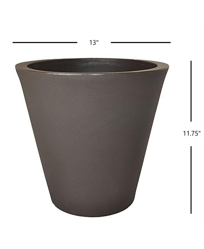 Tusco Products Cosmopolitan Collection Round Planter Espresso 13in - Macy's