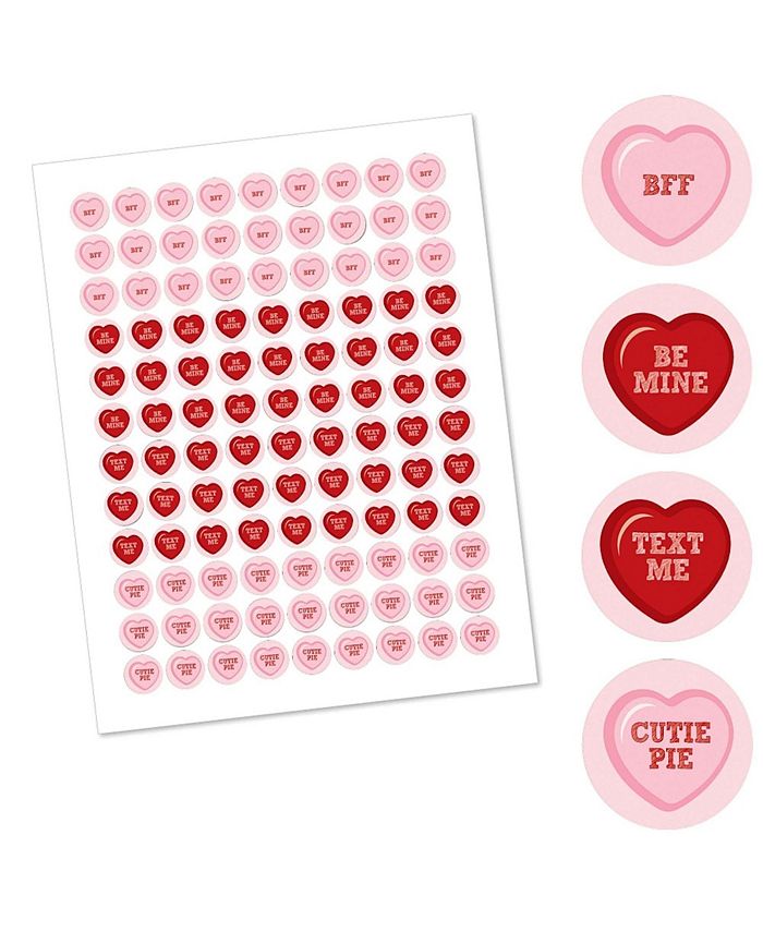 Big Dot of Happiness Conversation Hearts Valentine's Day Round Candy ...