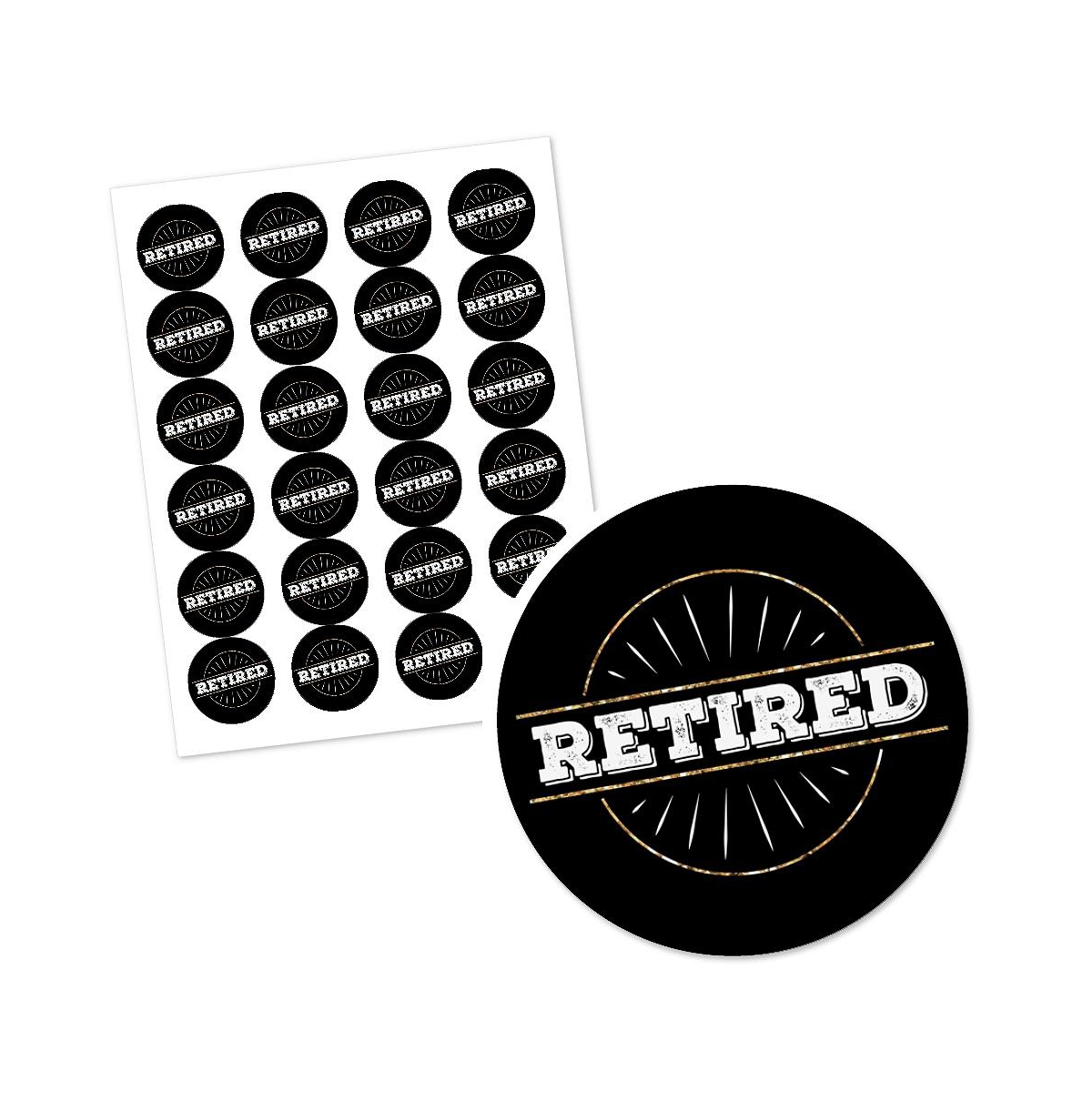 Big Dot Of Happiness Happy Retirement - Retirement Party Circle Sticker ...