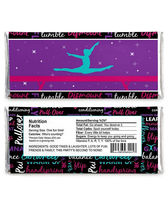 Big Dot of Happiness Tumble, Flip & Twirl - Gymnastics - Candy Bar ...