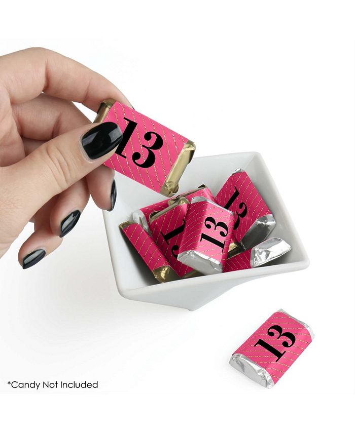 Big Dot of Happiness Chic 13th Birthday - Pink Black Gold - Mini Candy ...