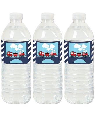 Railroad Party Crossing - Steam Train Water Bottle Sticker Labels - 20 ...