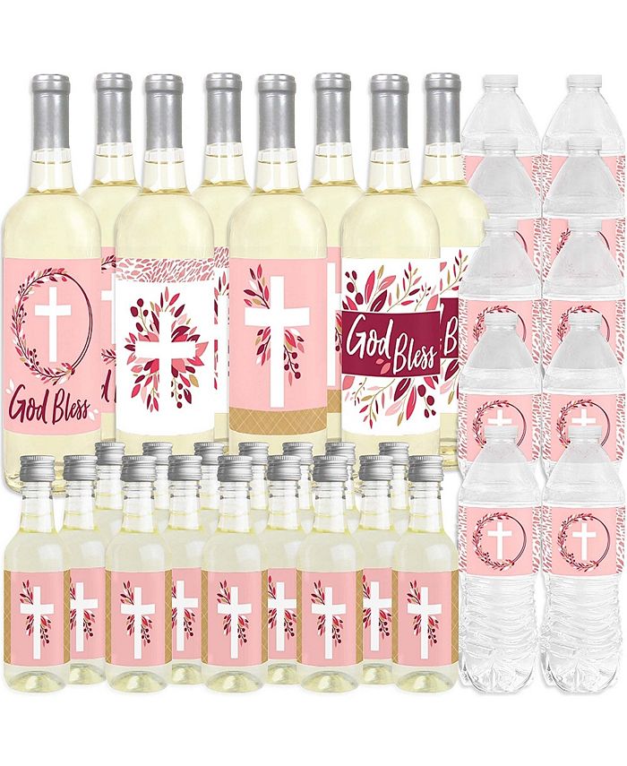 Big Dot of Happiness Pink Elegant Cross - Girl Religious Party ...