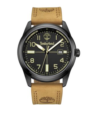 Timberland Men's Northbridge Wheat Genuine Leather Strap Watch, 45mm ...