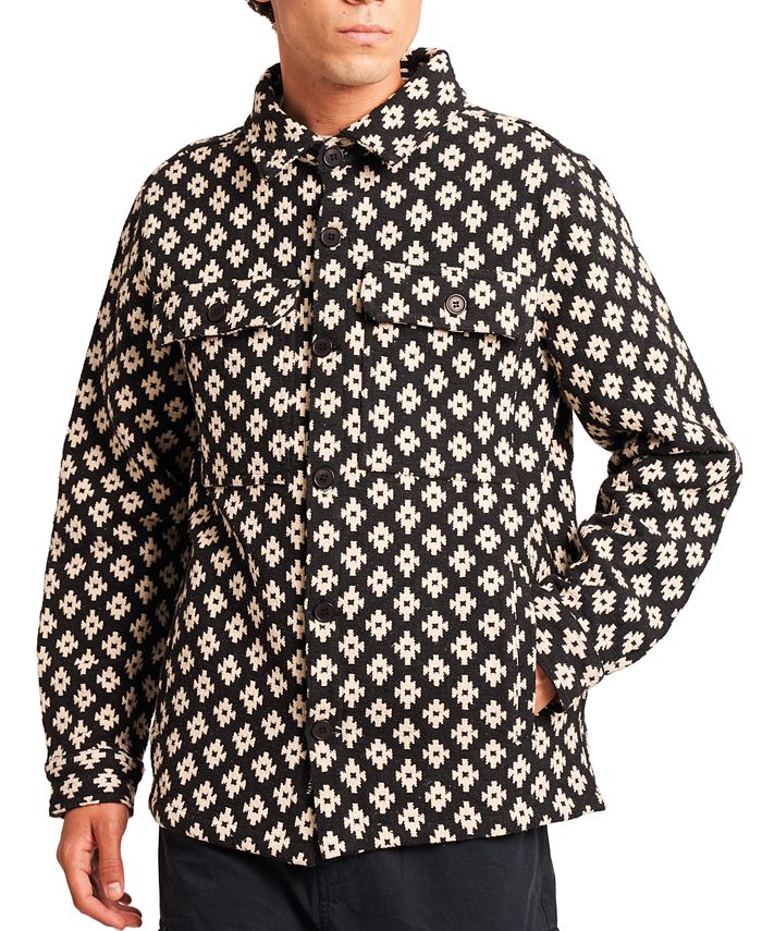 Native Youth Men's Jacquard Patterned Shirt Jacket - Macy's