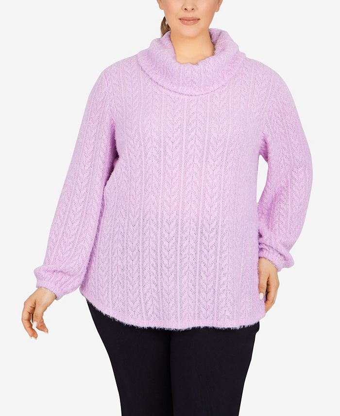 Ruby Rd. Plus Size Cozy Cable Knit Top - Macy's