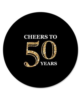 Adult 50th Birthday - Gold - Birthday Party Circle Sticker Labels - 24 ...