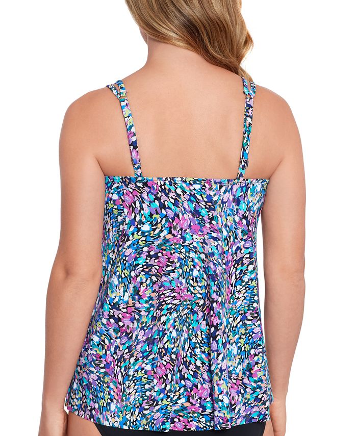 Swim Solutions Women's Princess-Seam Hi-Low Tankini Top, Created For ...