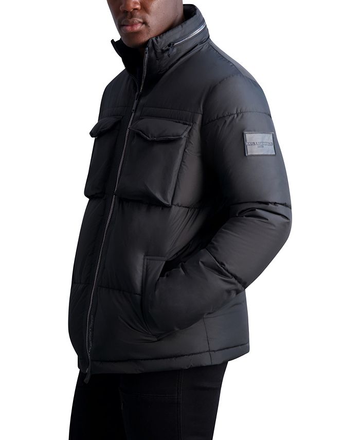Karl Lagerfeld Men's Hidden Hood Faux Down Jacket - Macy's