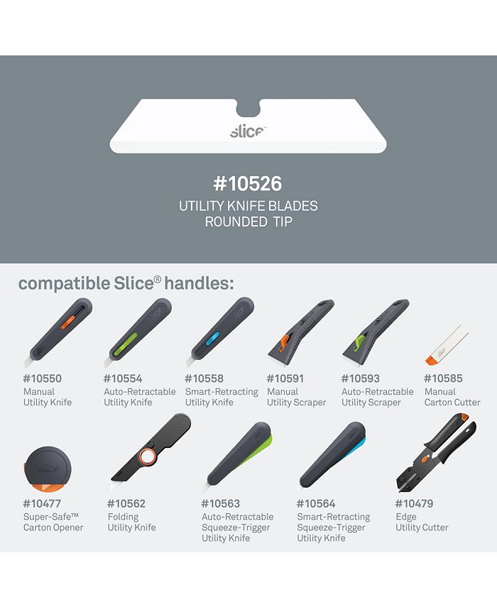 Slice 10526 Replacement Utility Knife Blades - Rounded Tip - Finger ...