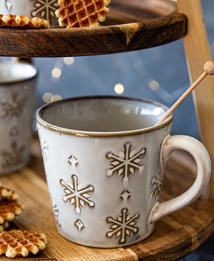 Over and Back Snowflake Mugs, Set of 4 - Macy's