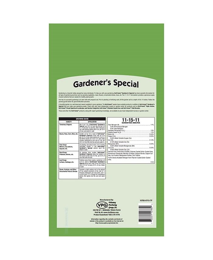 Fertilome Gardener's Special All Purpose Plant Food 11-15-11, 15lb bag ...