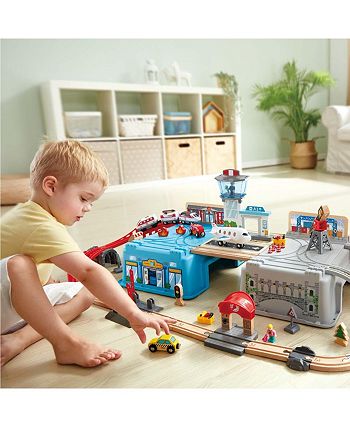 Hape Super Cityscape Transport Bucket Train Set - 80 PCS - Macy's
