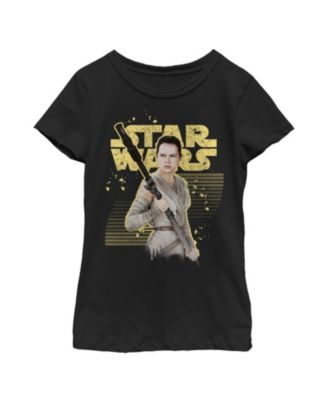 Girl's Star Wars The Force Awakens Rey Retro Horizontal Lines Child T ...