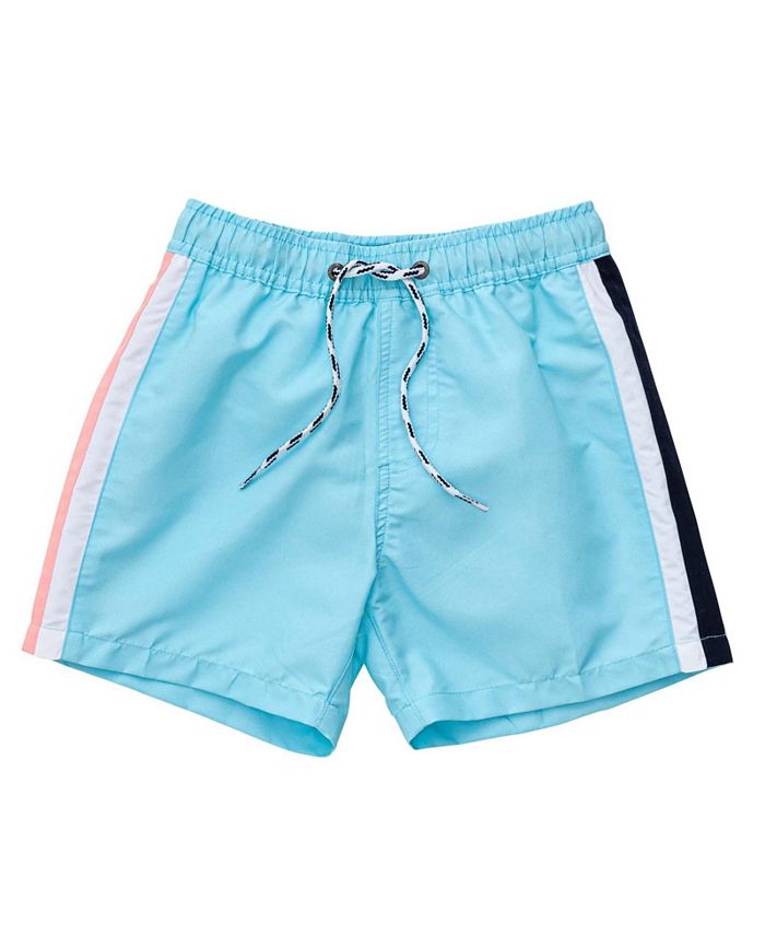 Snapper Rock Toddler, Child Boys Blue Retro Stripe Volley Board Short ...