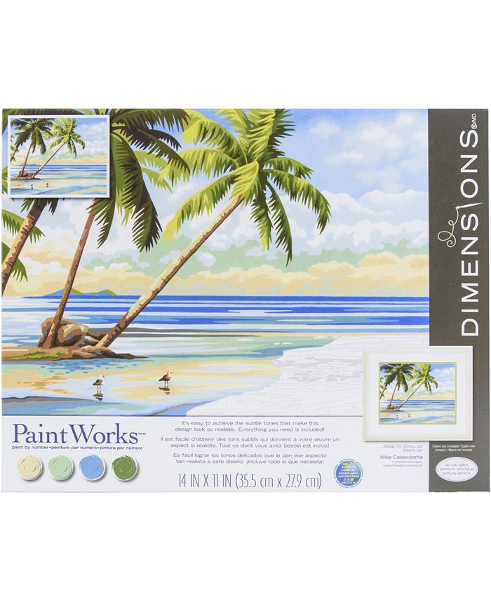 Paint Works Paint By Number Kit -Tropical View - Macy's