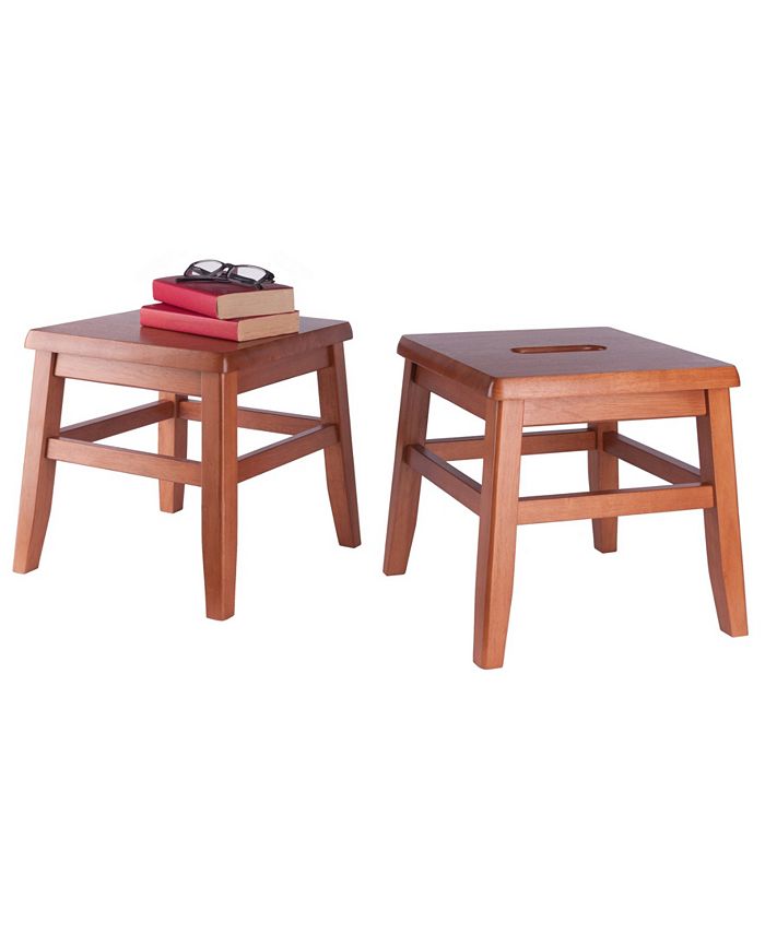 Winsome Kaya 2-Piece Wood Conductor Stool Set - Macy's