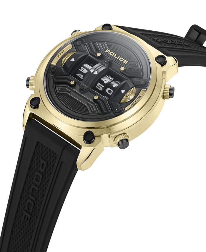 Police Men's Rotor Collection Black Silicon Strap Watch 50mm - Macy's