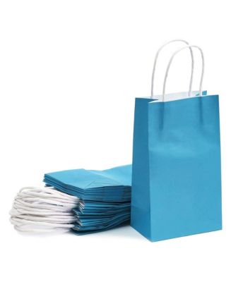 Blue Panda 25 Pack Party Blue Gift Bags with Handles for Birthday Party ...