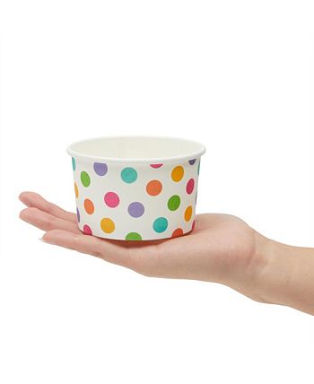 Blue Panda 50 Pack Rainbow Polka Dot Paper Ice Cream Cups, Dessert ...