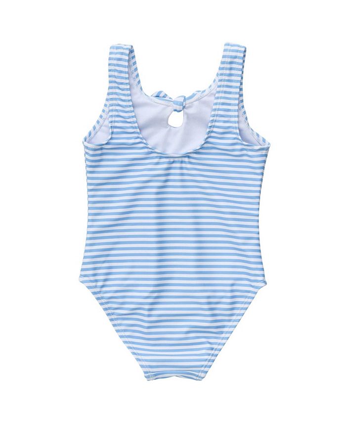 Snapper Rock Baby Girls Girls Powder Blue Sustainable Stripe Bow ...